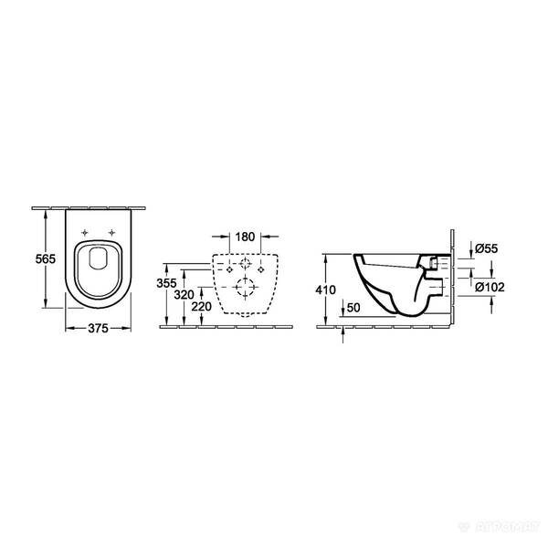 Унитаз подвесной Villeroy&Boch Subway 66001001 - купить в интернет ...