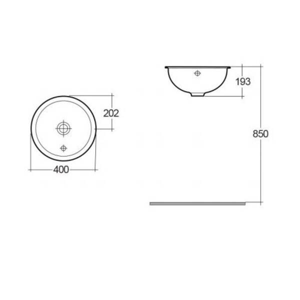 Раковина RAK Ceramics Emma OC93AWHA 40 см під стільницю - купити в ...