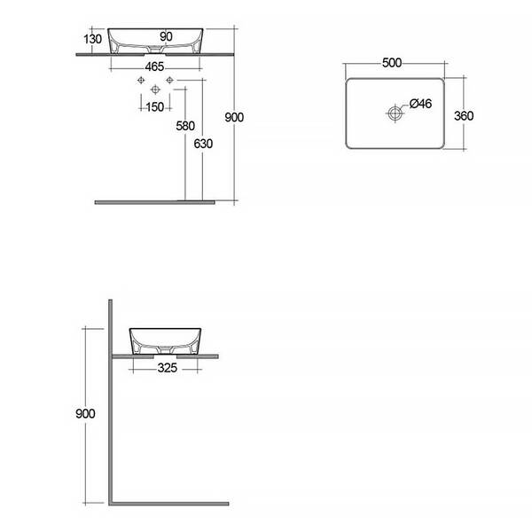 Раковина RAK Ceramics Feeling FEECT5000AWHA 50 см на стільницю - купити ...