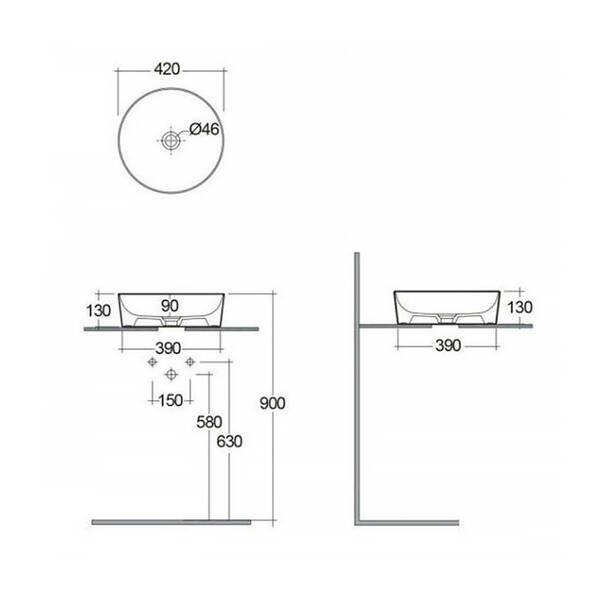 Раковина RAK Ceramics Feeling FEECT4200500A 42 см на стільницю - купити ...