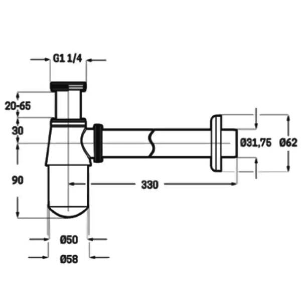 Сифон SPCB-2005 Devit для раковини,чорний мат - купити в інтернет-магазині АГРОМАТ, ціна в ...