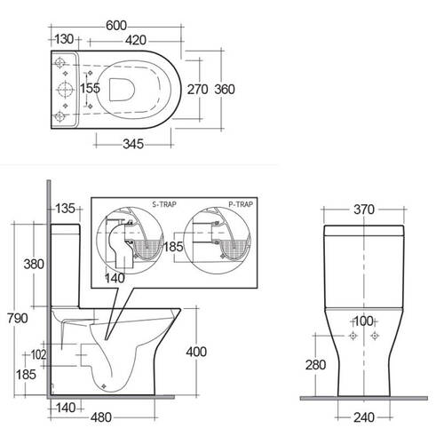 Унітаз-компакт RAK Ceramics RESORT RST17AWHA + RST10AWHA + RESC0004 ...