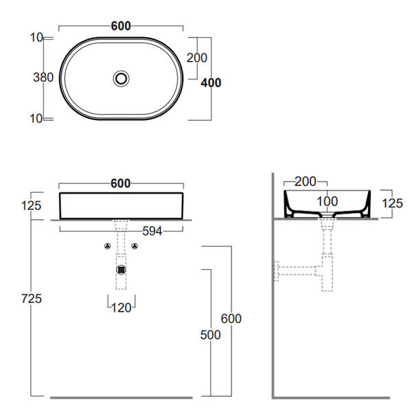Раковина Simas Folio FO02 60 см овальна накладна, колір мокка - купити в магазинах АГРОМАТ, ціна ...