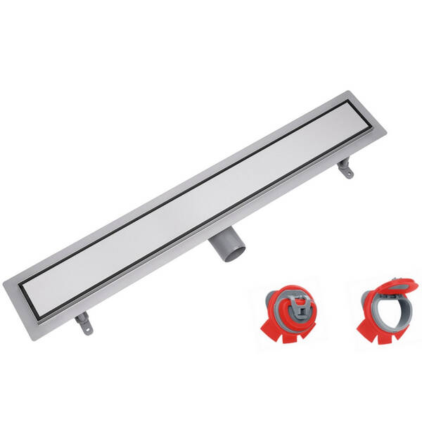 Душовий канал Devit Universal UN60220 60 см з нержавіючої сталі та низьким сифоном і накладкою ...