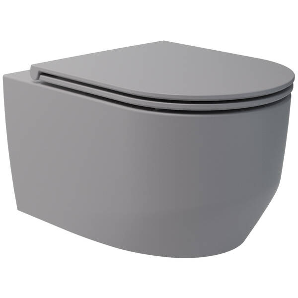 Унитаз подвесной Devit Art 3.0 3030140G безободковый с крышкой soft-close, Vortex Flush, серый ...